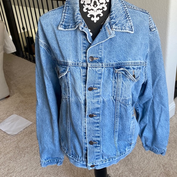 Jackets & Coats | Vintage 9s Denim Jacket Frayed Blue Jean Jacket ...